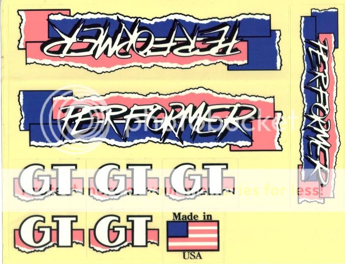 Scan of 1987 GT Performer Decals - BMXmuseum.com Forums